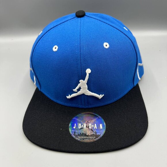 Jordan | Accessories | Air Jordan Hat Men Blue Black Embroidered Logo ...